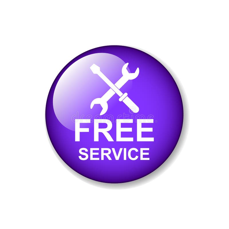 Free Service. Vector Banner, Pointer, Sticker, Label or Speech Bubble ...