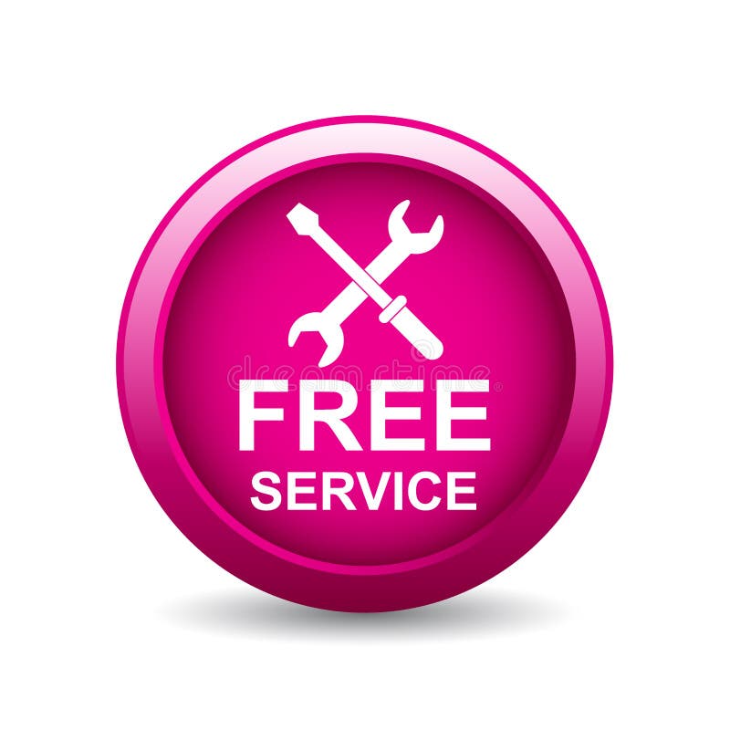 Free Service. Vector Banner, Pointer, Sticker, Label or Speech Bubble ...