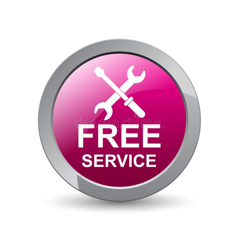 Free Service. Vector Banner, Pointer, Sticker, Label or Speech Bubble ...
