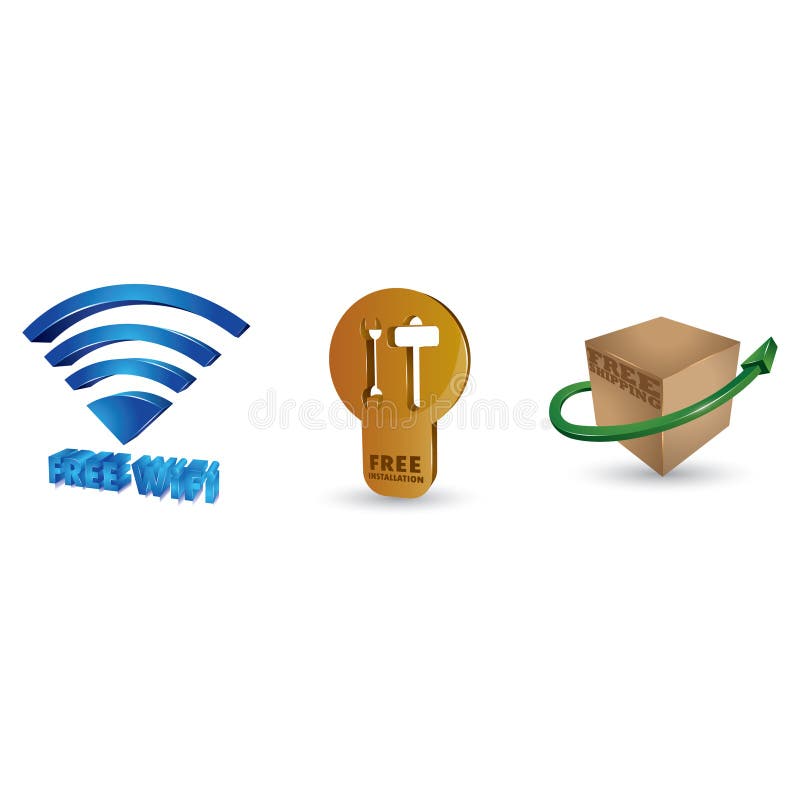 Free Services Collection. Vector Illustration Decorative Background ...