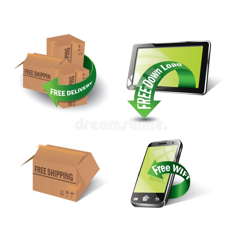 Free Services Icons. Vector Illustration Decorative Design Stock Vector ...