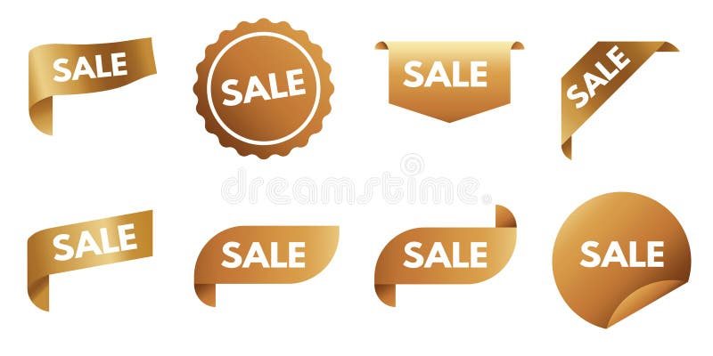 Free - Set of Gold Stickers, Label Stock Vector - Illustration of hang ...