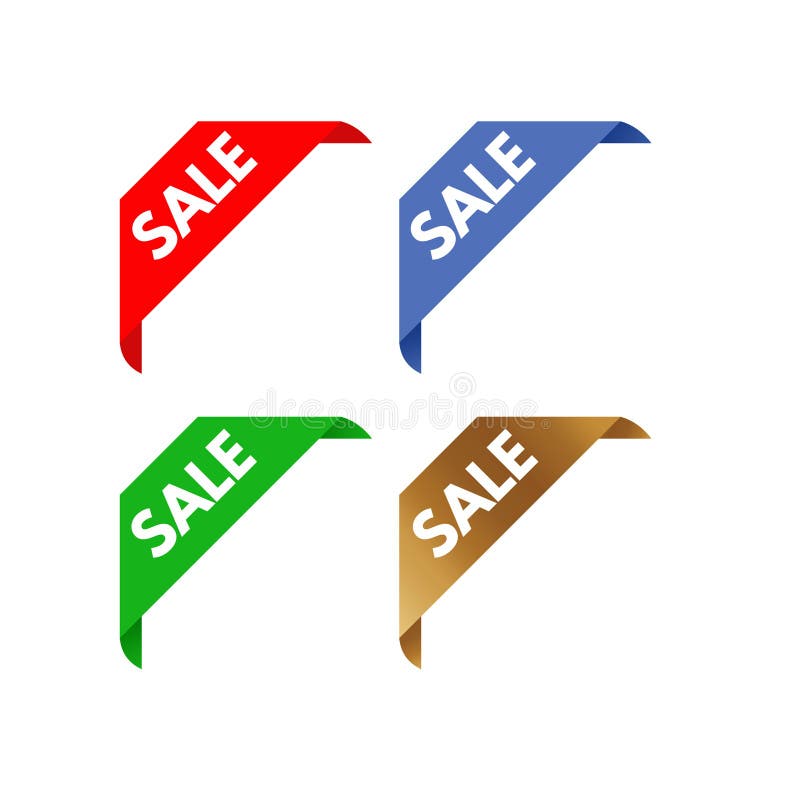 Free Set of Stickers, Labels Red, Green Blue Gold Stock Vector ...