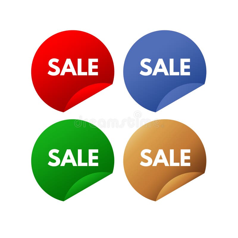 Free Set of Stickers, Labels Red, Green Blue Gold Stock Vector ...