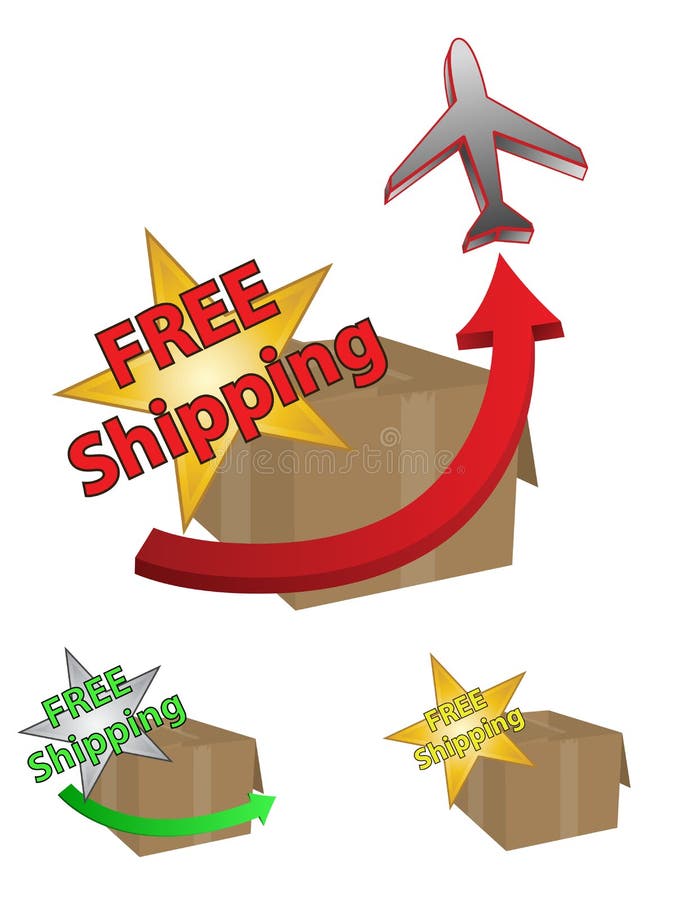 Free Ground Shipping Icons Sets Stock Illustration - Illustration of ...