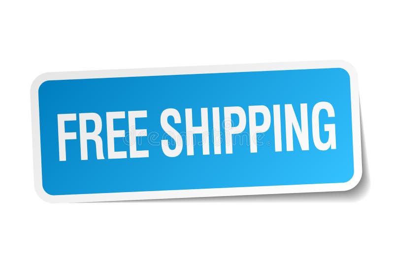 Free Shipping Blue Square Sticker Stock Vector - Illustration of ...