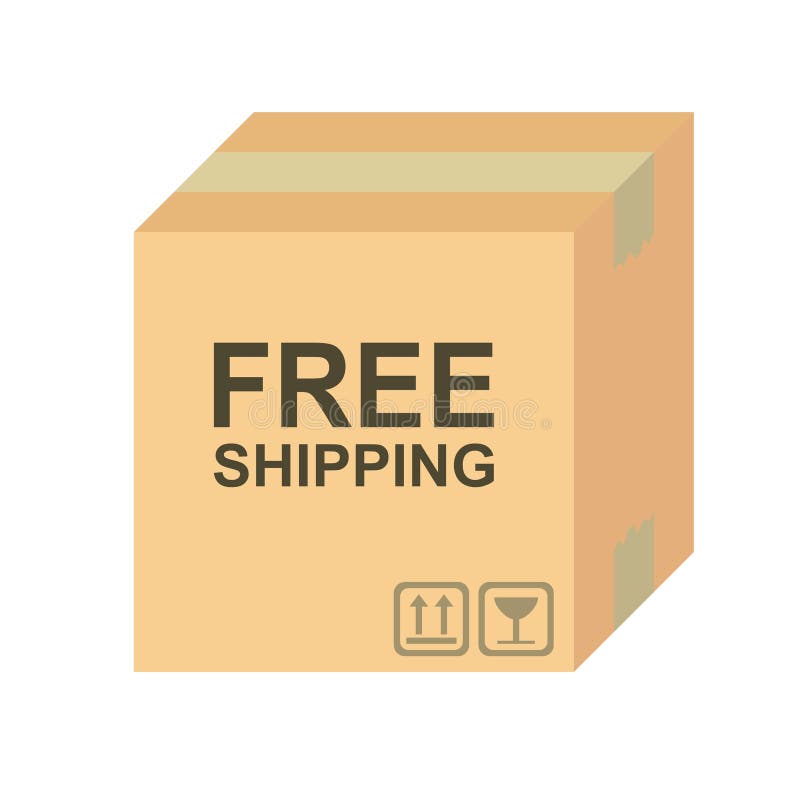 Free shipping box stock vector. Illustration of postal - 31371762