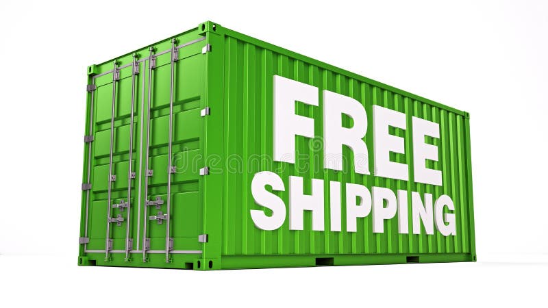Free Shipping Container Isolated on White Stock Illustration ...