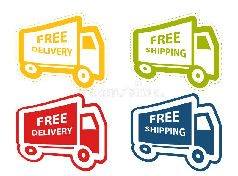 Free Shipping Trucks Ribbons and Buttons Stock Vector - Illustration of ...
