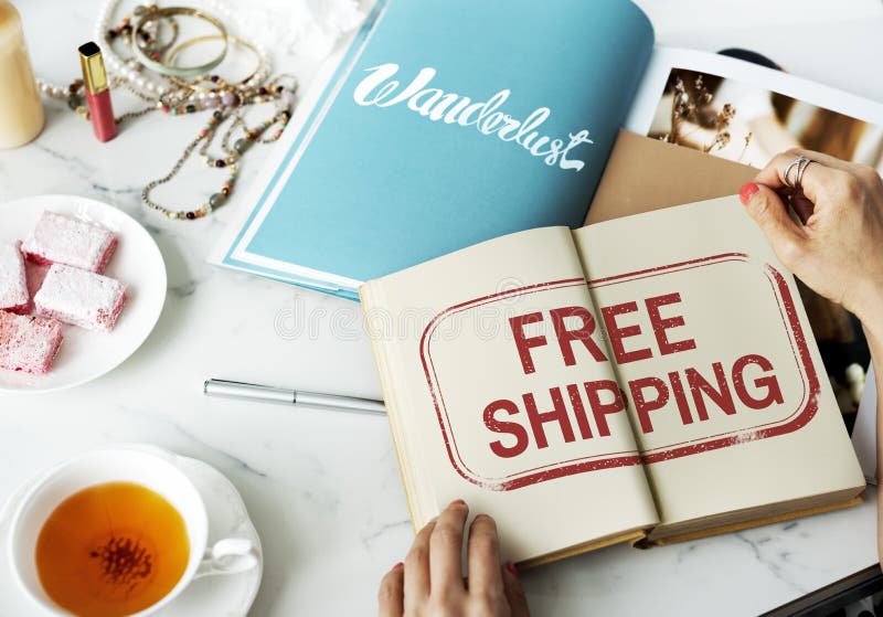 Free Shipping Delivery Service Sign Concept Stock Image - Image of ...