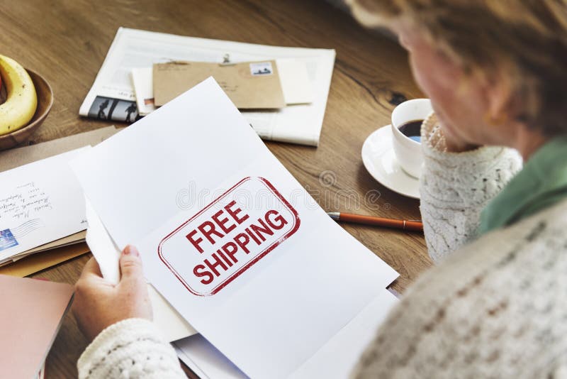 Free Shipping Delivery Stamp Graphic Concept Stock Photo - Image of ...