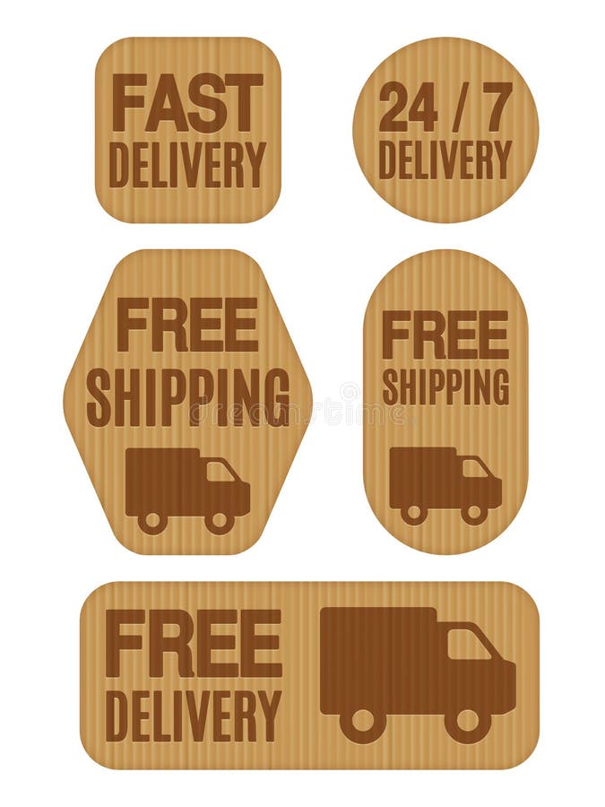 Free Shipping and Free Delivery Labels Stock Vector - Illustration of ...