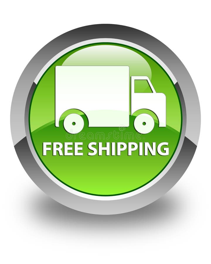 Free Shipping Glossy Green Round Button Stock Illustration ...