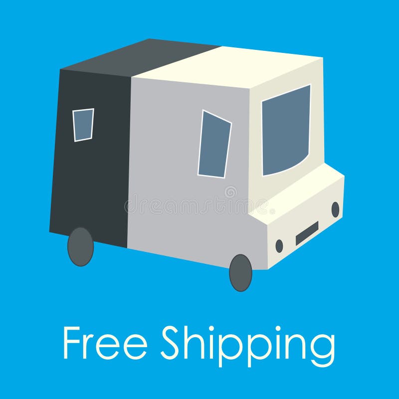 Free Shipping Icon with the Car Stock Vector - Illustration of element ...