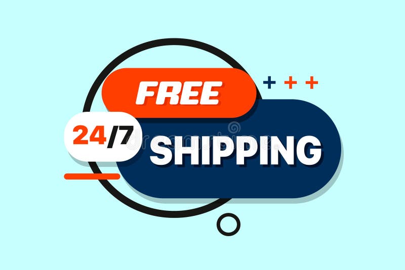 Free Shipping Label Banner. Free Shipping Tag for Promotion Stock ...