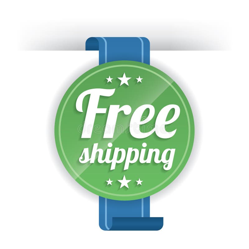 Free Shipping Label Design. Vector Illustration Decorative Design Stock ...