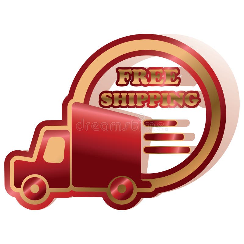 Free Shipping Label. Vector Illustration Decorative Design Stock Vector ...