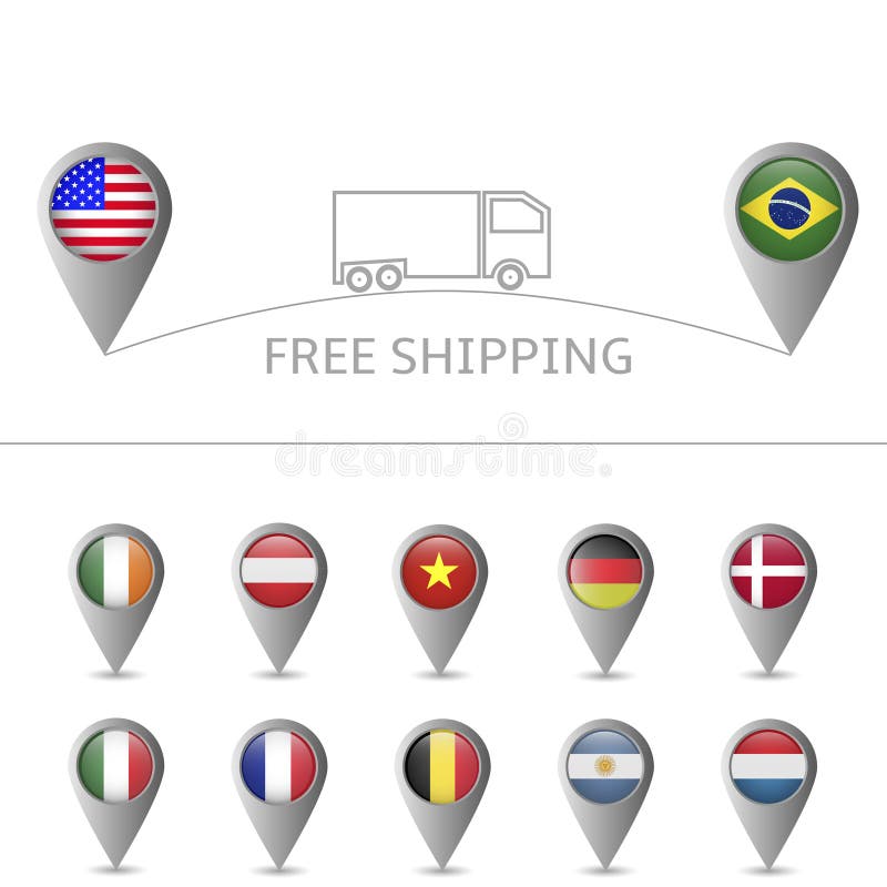 Free shipping map stock vector. Illustration of promotion - 66877342