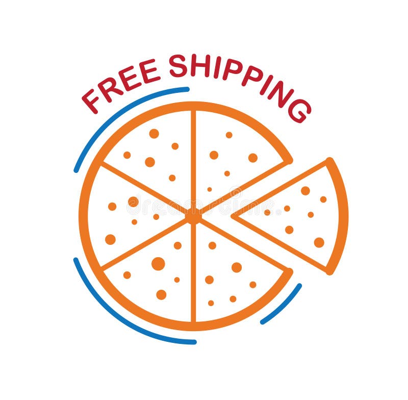 Free Shipping of Pizza Isolated on White Background Stock Vector ...