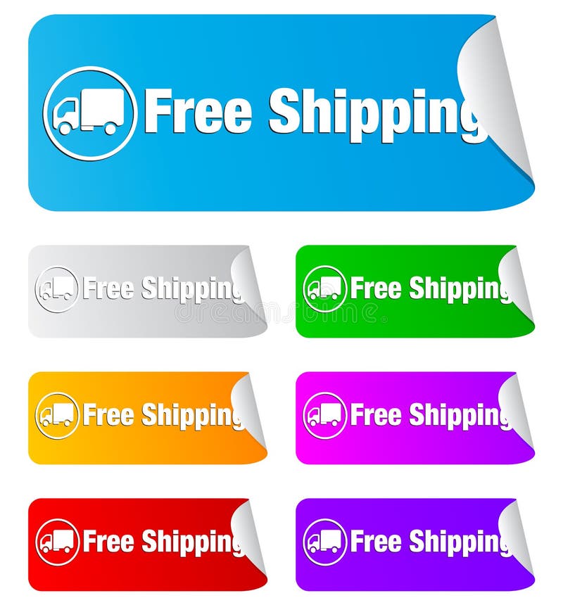 Wooden Box Crate with Free Shipping Sign Stock Illustration ...