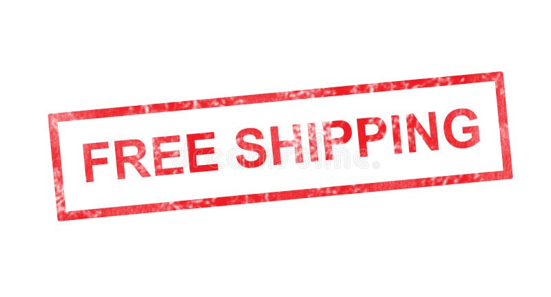 Free Shipping in Red Rectangular Stamp Stock Illustration ...