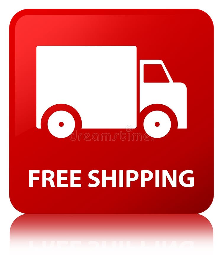 Free Shipping Red Square Button Stock Illustration - Illustration of ...