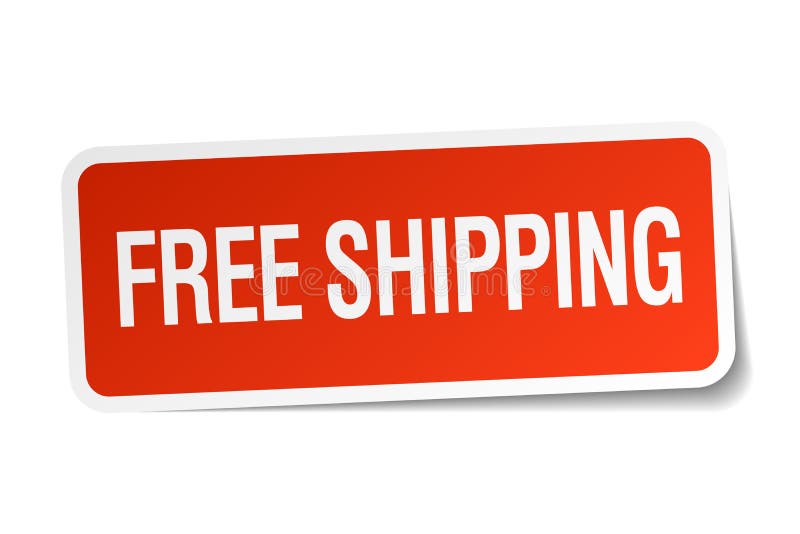 Free Shipping Red Square Sticker Stock Vector - Illustration of ...