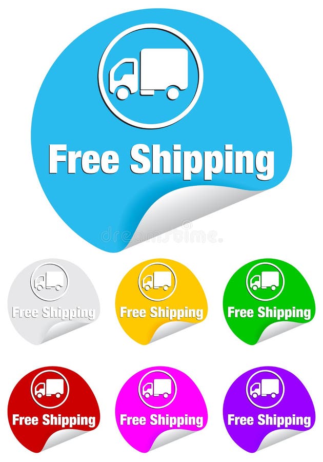 Free Shipping,round Stickers Stock Vector - Illustration of shipping ...
