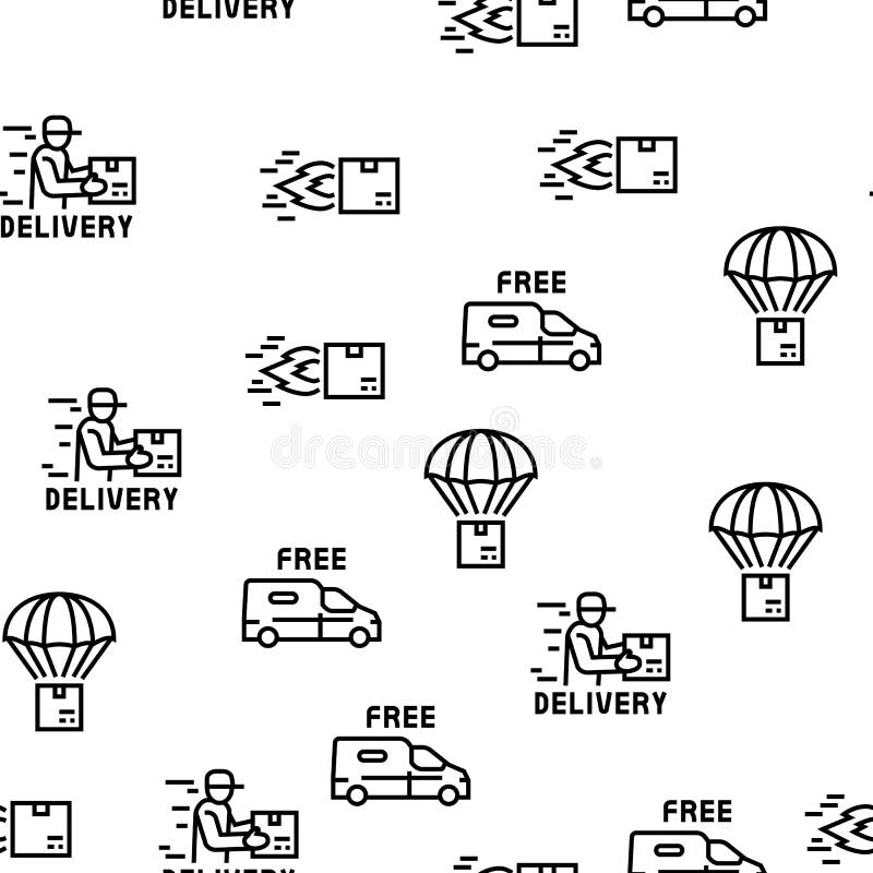 Free Shipping Service Vector Seamless Pattern Stock Vector ...