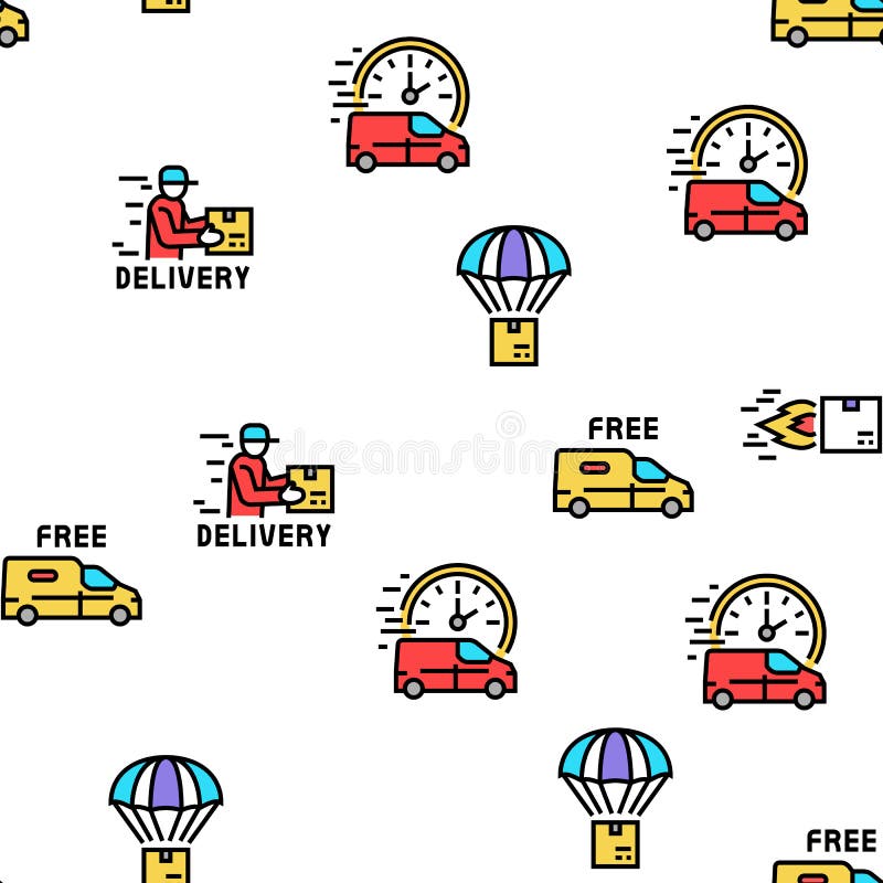 Free Shipping Service Vector Seamless Pattern Stock Vector ...