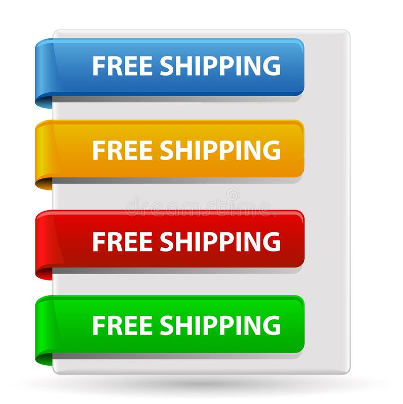 Free shipping signs stock illustration. Illustration of colorful - 41846063