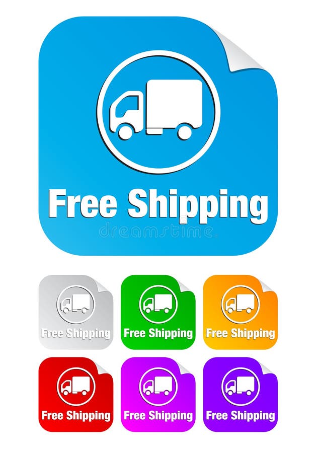 Free Shipping,square Stickers Stock Vector - Illustration of adhesive ...
