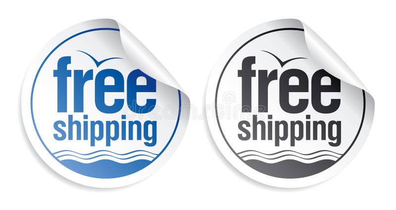 Free shipping stickers. stock vector. Illustration of packaging - 18638448