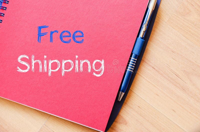 Free Shipping Text Concept on Notebook Stock Photo - Image of sale ...