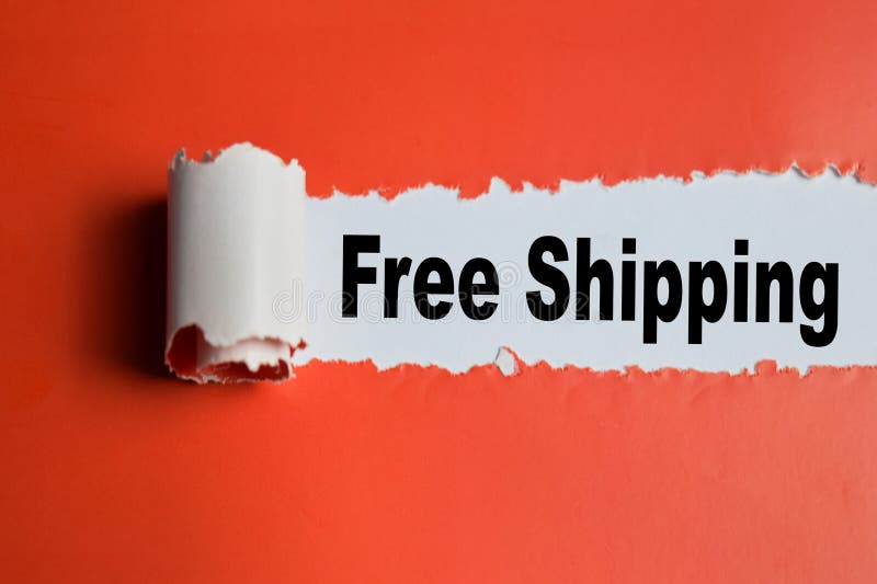 The Free Shipping Text Written in Torn Paper Stock Image - Image of ...