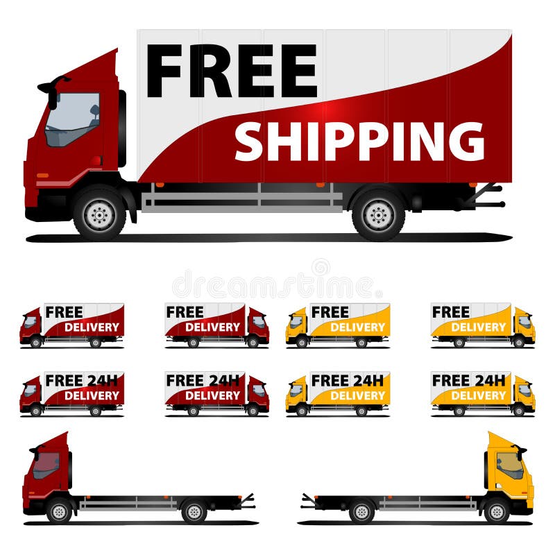 Truck free shipping stock vector. Illustration of post - 34376215