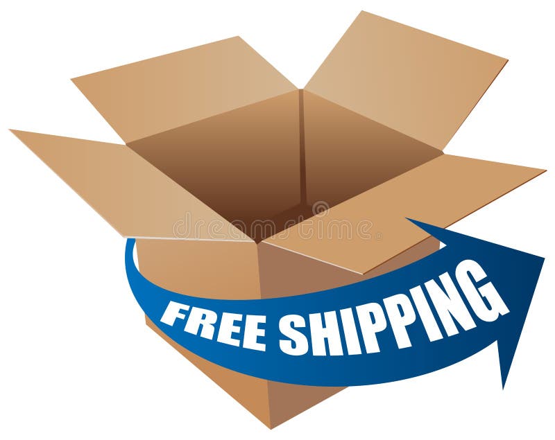 Free Shipping Cardboard Box Ship No Cost Stock Illustration ...