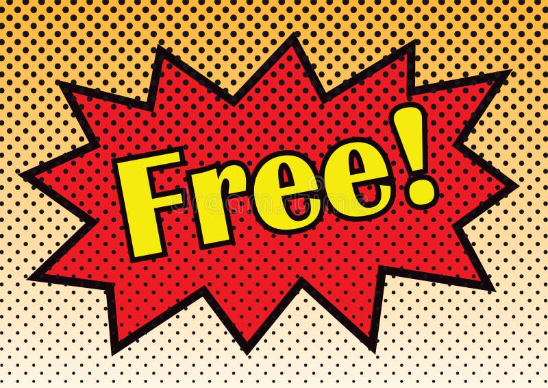 Free Sign Graphic Pop Art Style Stock Illustration - Illustration of ...