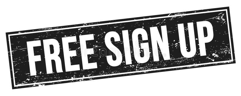 FREE SIGN UP Text on Black Grungy Rectangle Stamp Stock Illustration ...