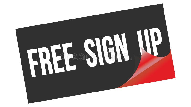 FREE SIGN UP Text on Black Red Sticker Stamp Stock Illustration ...