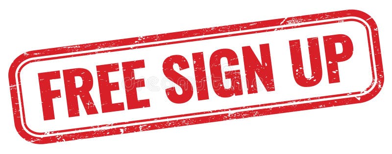 FREE SIGN UP Text on Red Grungy Rectangle Stamp Stock Illustration ...