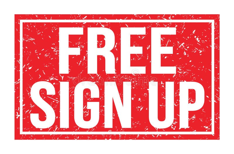 FREE SIGN UP, Words on Red Rectangle Stamp Sign Stock Illustration ...