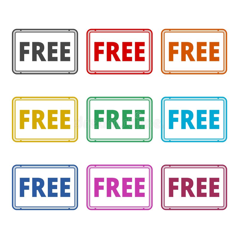 Free Sign, Free Vector Icon, Color Icons Set Stock Vector ...