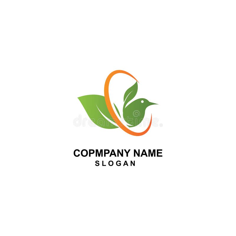 Free Simple Leaf Bird Icon Vector Logo Stock Illustration ...