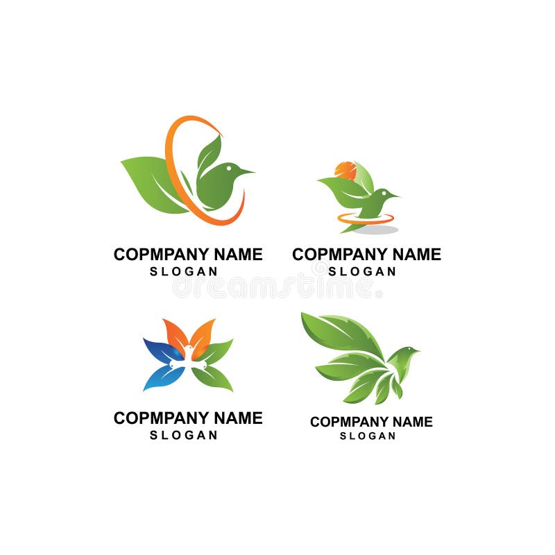 Free Simple Leaf Bird Icon Vector Logo Stock Illustration ...