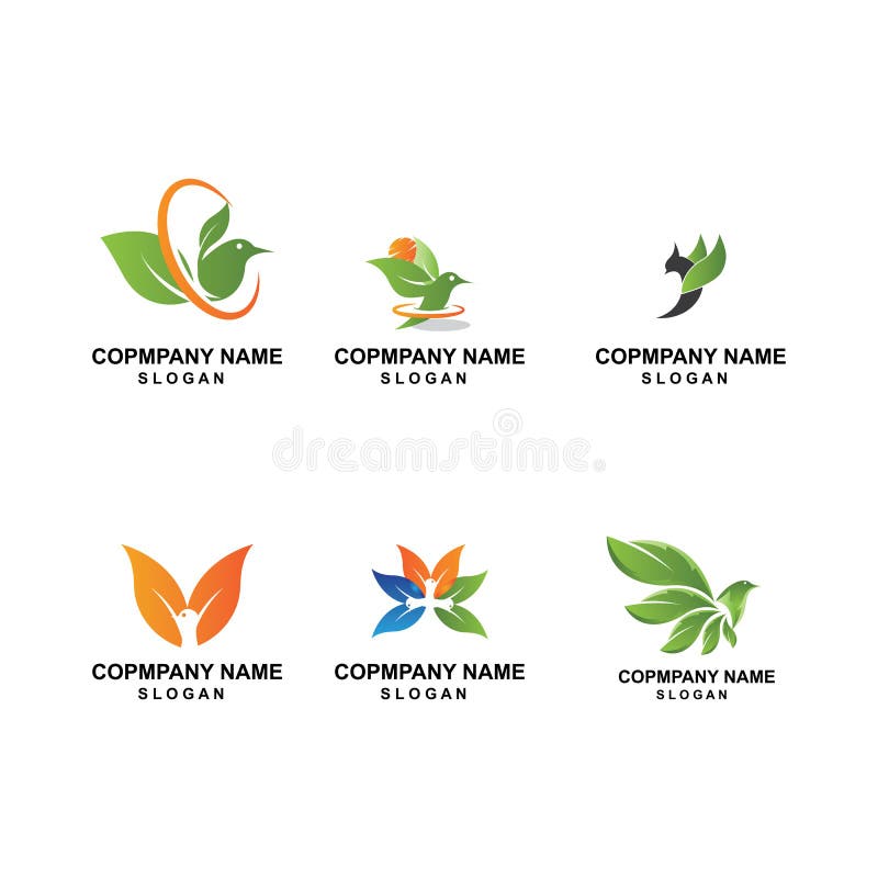 Free Simple Leaf Bird Icon Vector Logo Stock Illustration ...