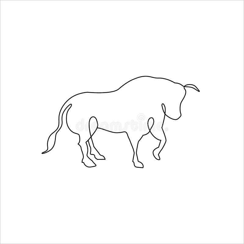Bull Continuous Line Outline Stock Illustrations – 339 Bull Continuous ...