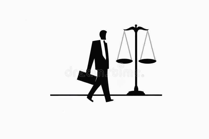 Free Social Lawyer, Justice. White Background Stock Illustration ...