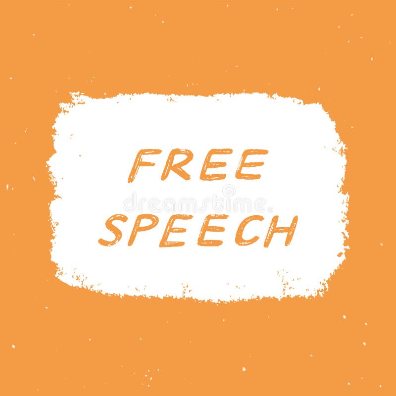 Free Speech Hand Lettering with White Watercolor Stock Vector ...