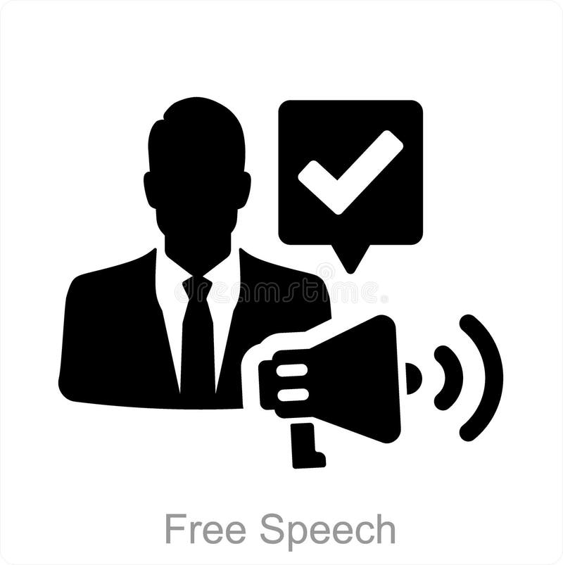 Free Speech and Speech Icon Concept Stock Illustration - Illustration ...